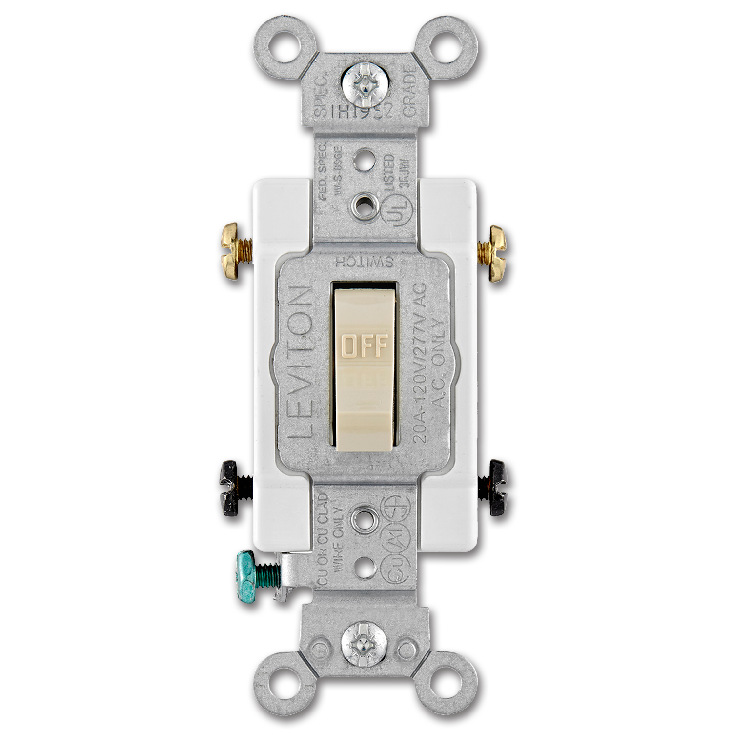 Chadwell Supply. 20AMP DOUBLE POLE A/C SWITCH - IVORY