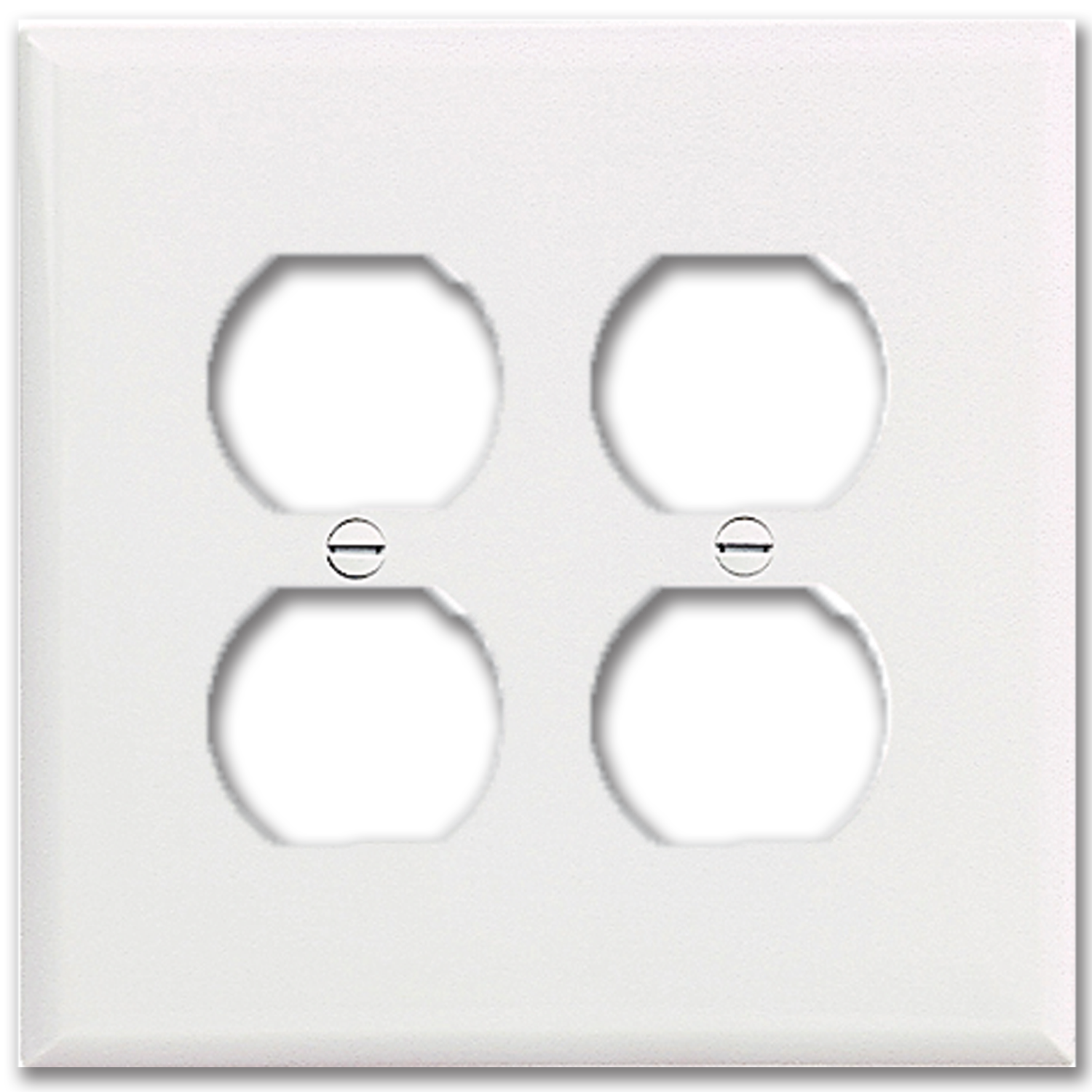 Chadwell Supply. STANDARD 2-GANG DUPLEX RECEPTACLE PLATE - WHITE