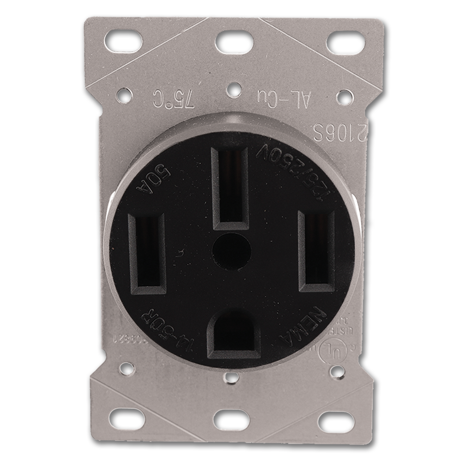 Chadwell Supply. 50AMP RANGE RECEPTACLE FLUSH MOUNT 4 WIRE