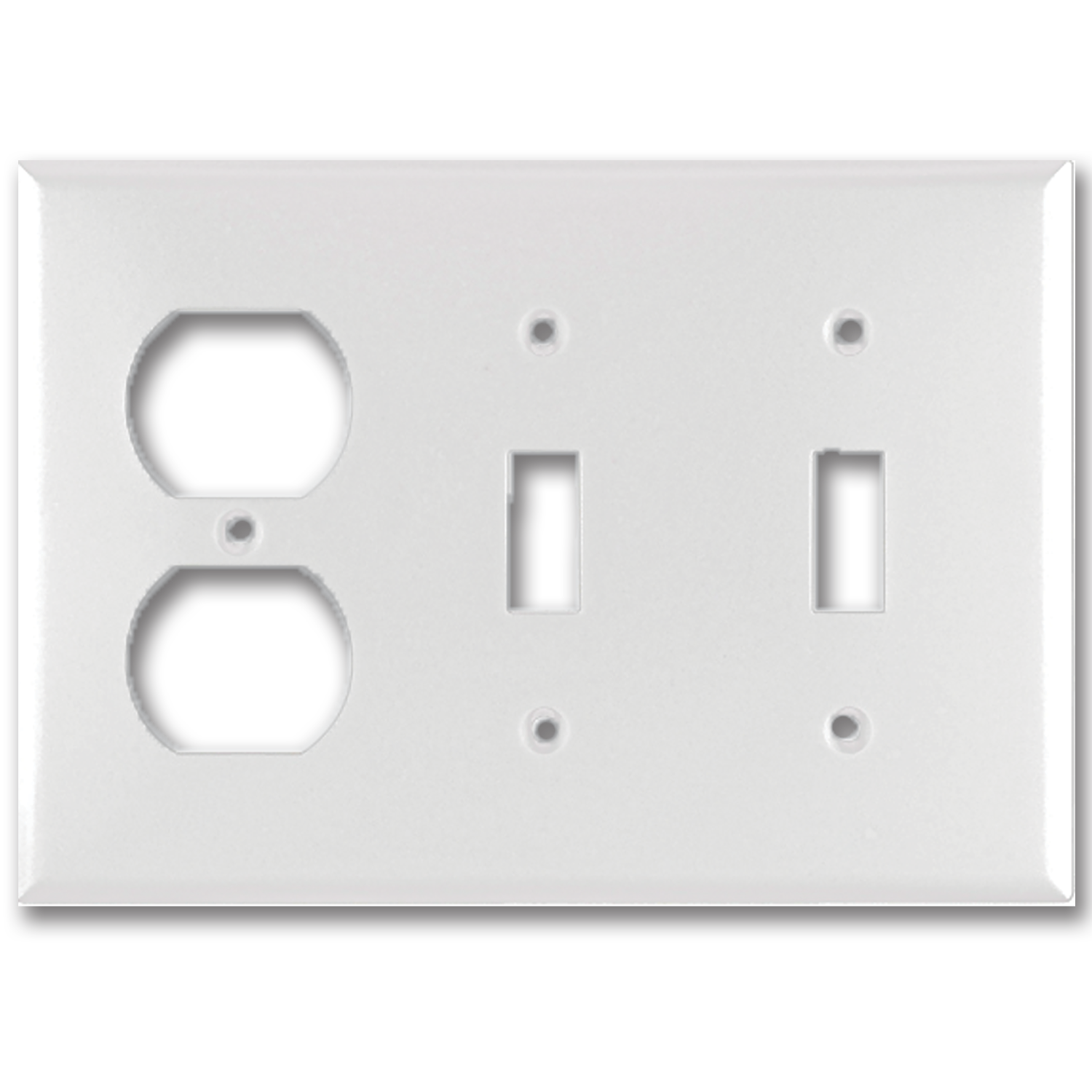 Chadwell Supply. STANDARD DUPLEX RECEPTACLE/2-GANG SWITCH PLATE - WHITE