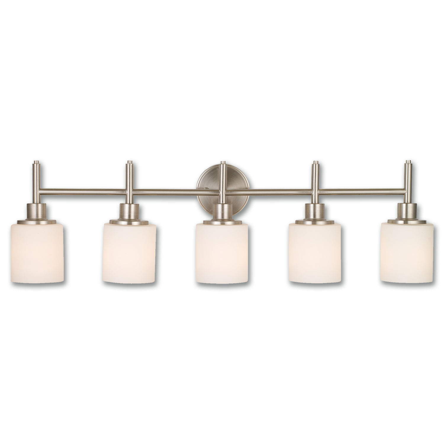 Chadwell Supply. 5 LIGHT VANITY FIXTURE - SATIN NICKEL WITH FROSTED GLASS