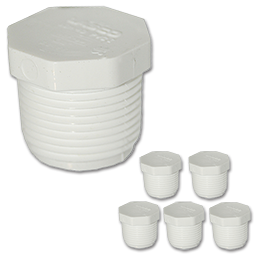 Chadwell Supply. 3/4" PVC PLUG - THREADED - 5/PK