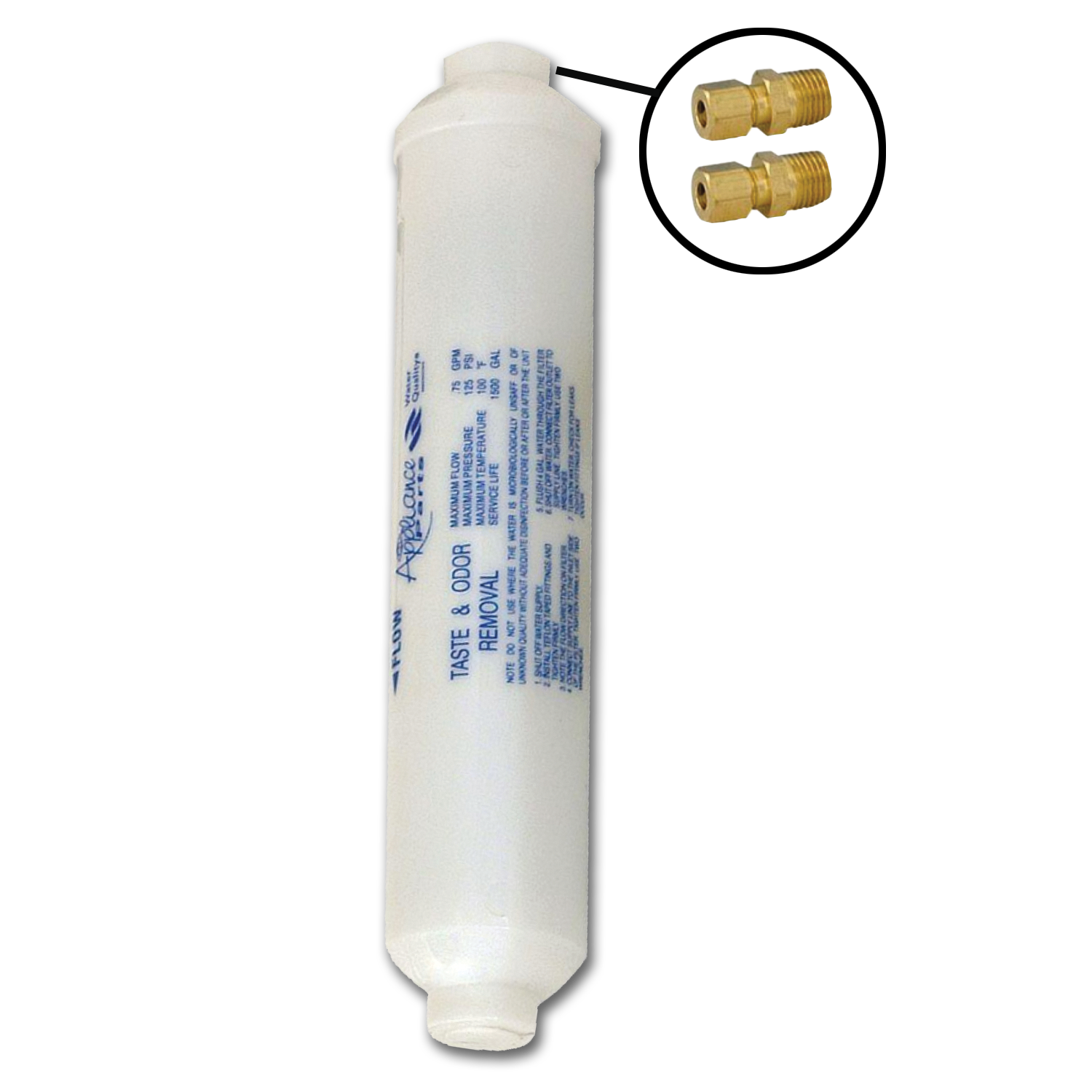 Chadwell Supply. 10" IN-LINE WATER FILTER FOR ICE MAKER