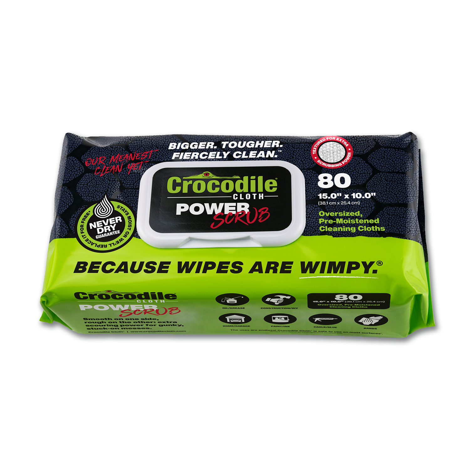 Chadwell Supply. CROCODILE CLOTH POWER SCRUB WIPES - 80/CT
