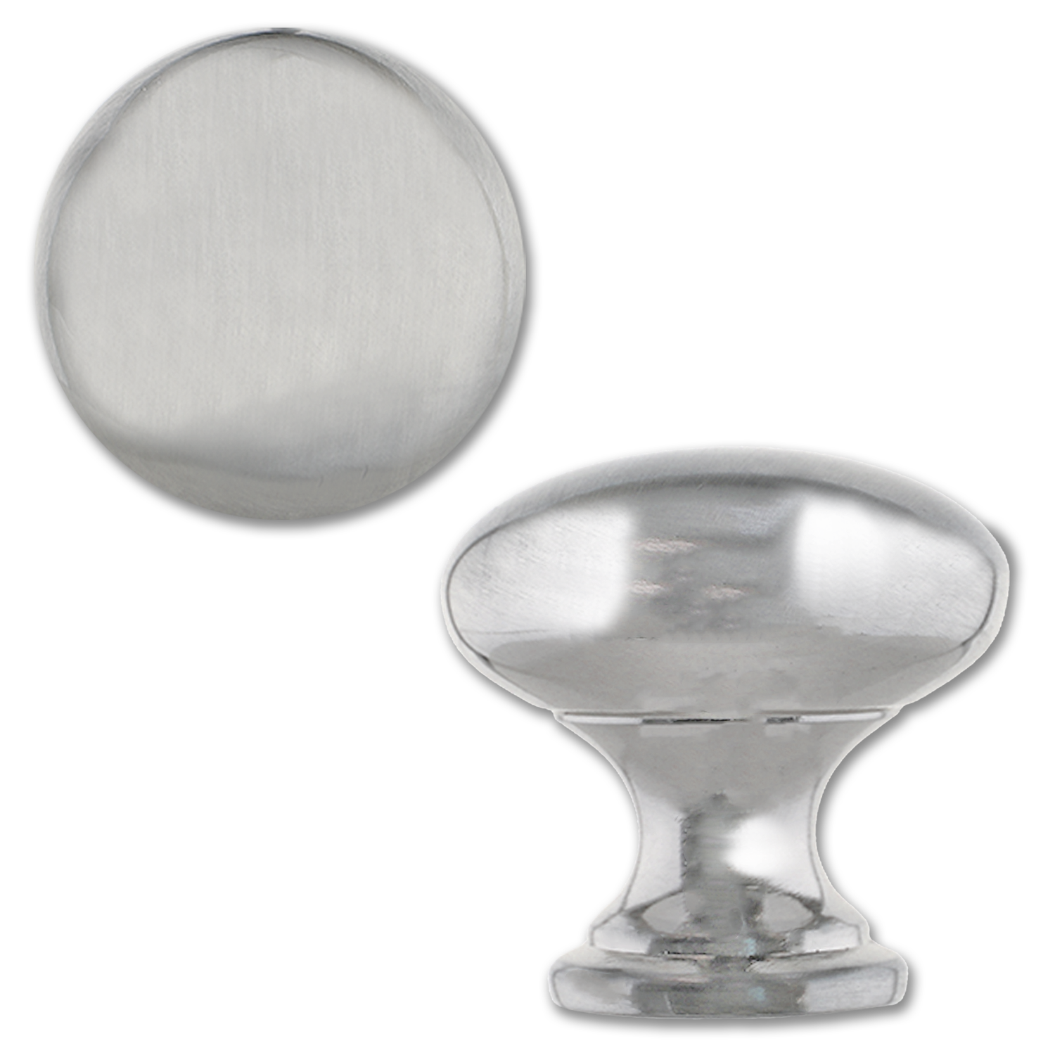 Chadwell Supply. 1-1/4" CABINET KNOB - SATIN CHROME - 5/PK