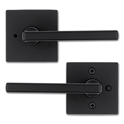 Chadwell Supply. KWIKSET HALIFAX SQUARE PRIVACY LEVER - MATTE BLACK