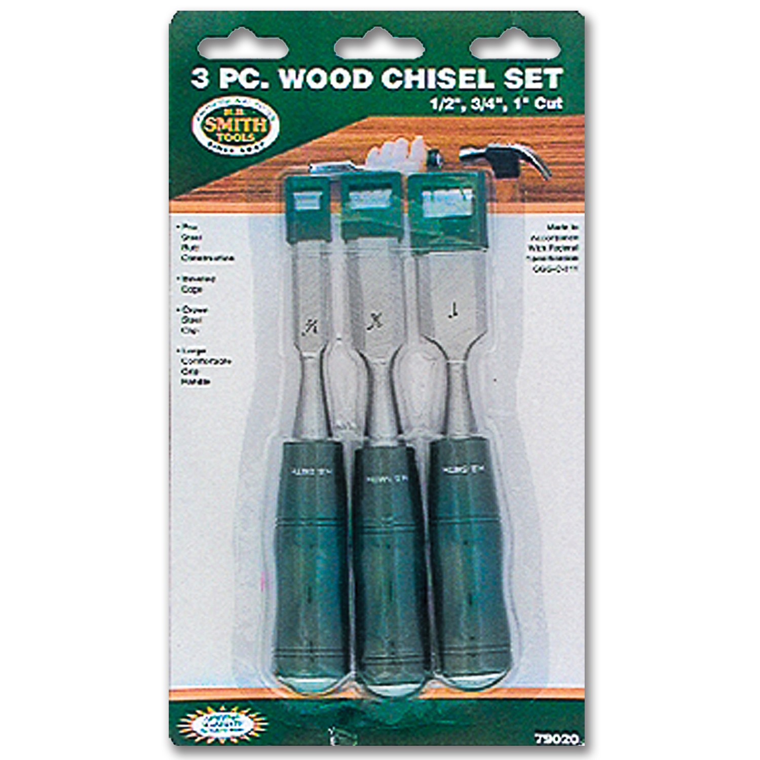 Chadwell Supply. WOOD CHISEL SET - 3 PIECE (1/2", 3/4", 1")