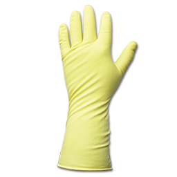 Chadwell Supply. YELLOW LATEX GLOVES FLOCK-LINED - MEDIUM