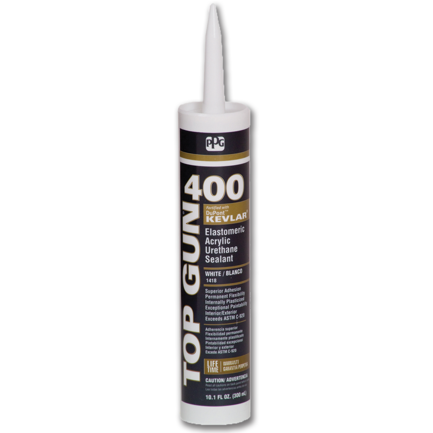 Chadwell Supply. TOP GUN 400 WHITE PREMIUM CAULK 10.1 OZ (SOLD EACH)