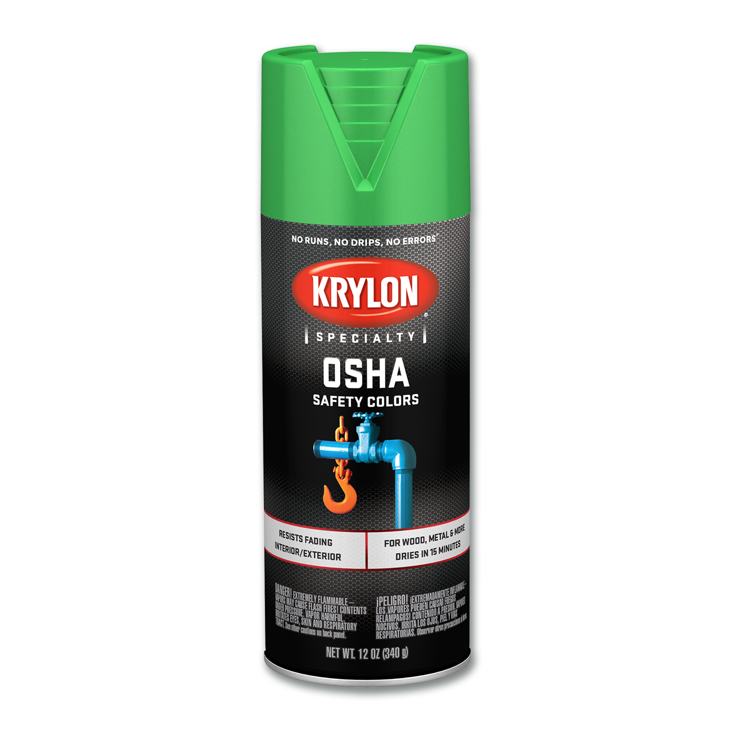 Chadwell Supply. KRYLON TOUGH COAT OSHA GREEN SPRAY PAINT - 12 OZ NET